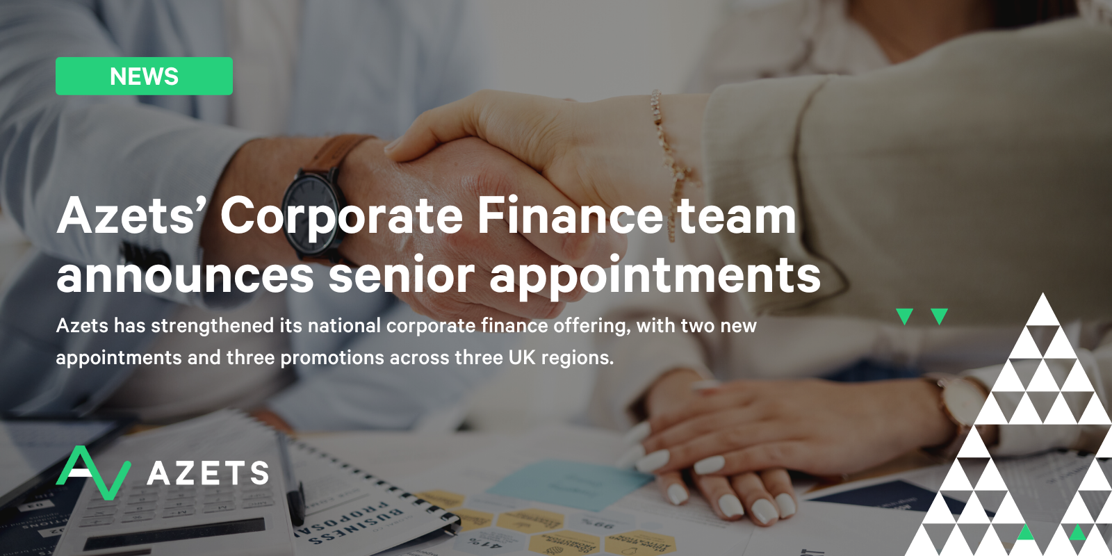 Azets Corporate Finance team announce senior appointments and promotions